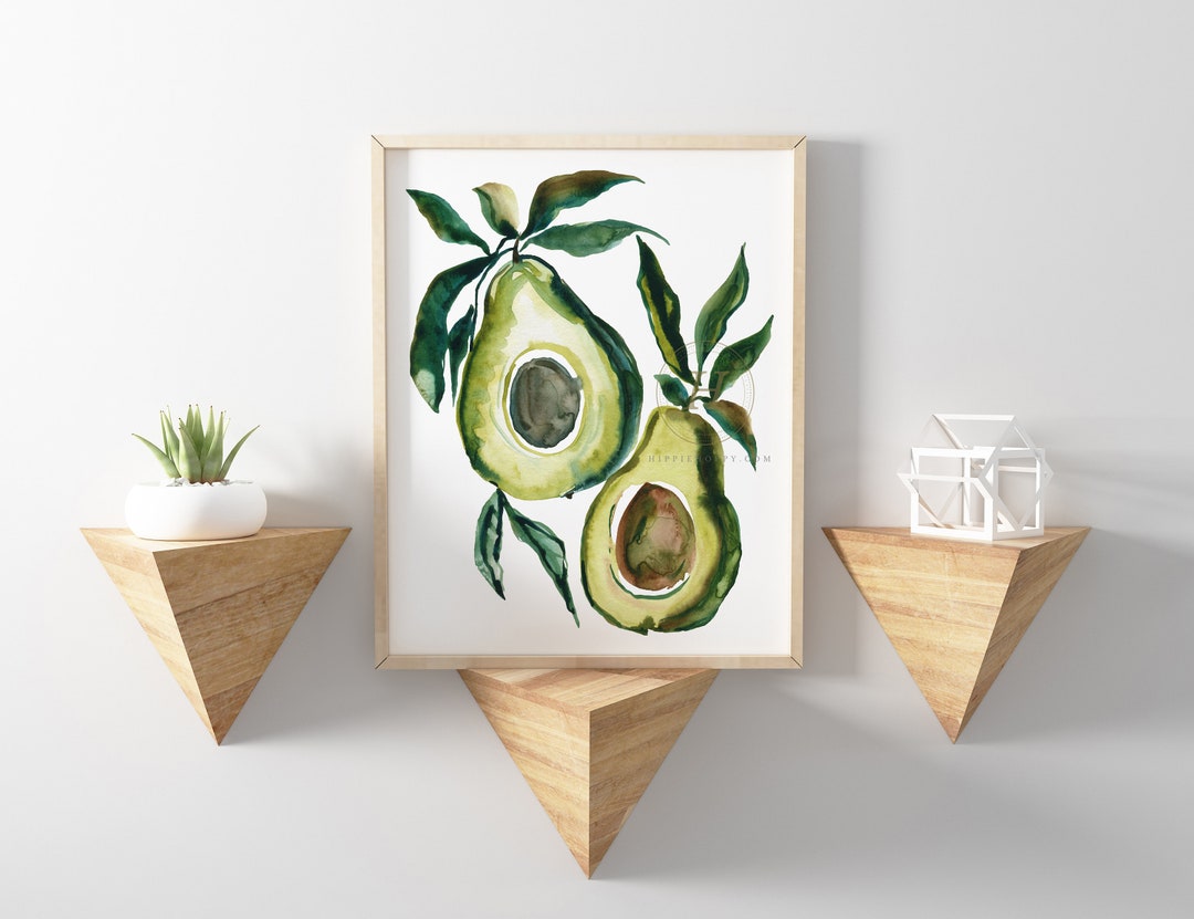 Avocado Art Print Kitchen Decor by Hippiehoppy - Etsy