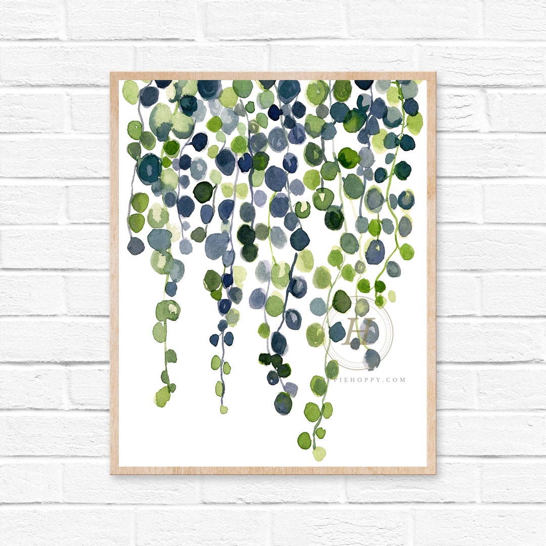 String of Pearls Watercolor Print - Etsy