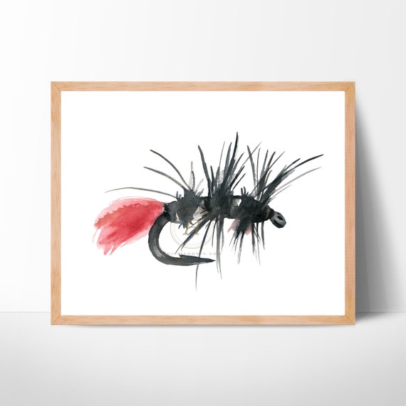 Fly Fishing Watercolor Print | Etsy