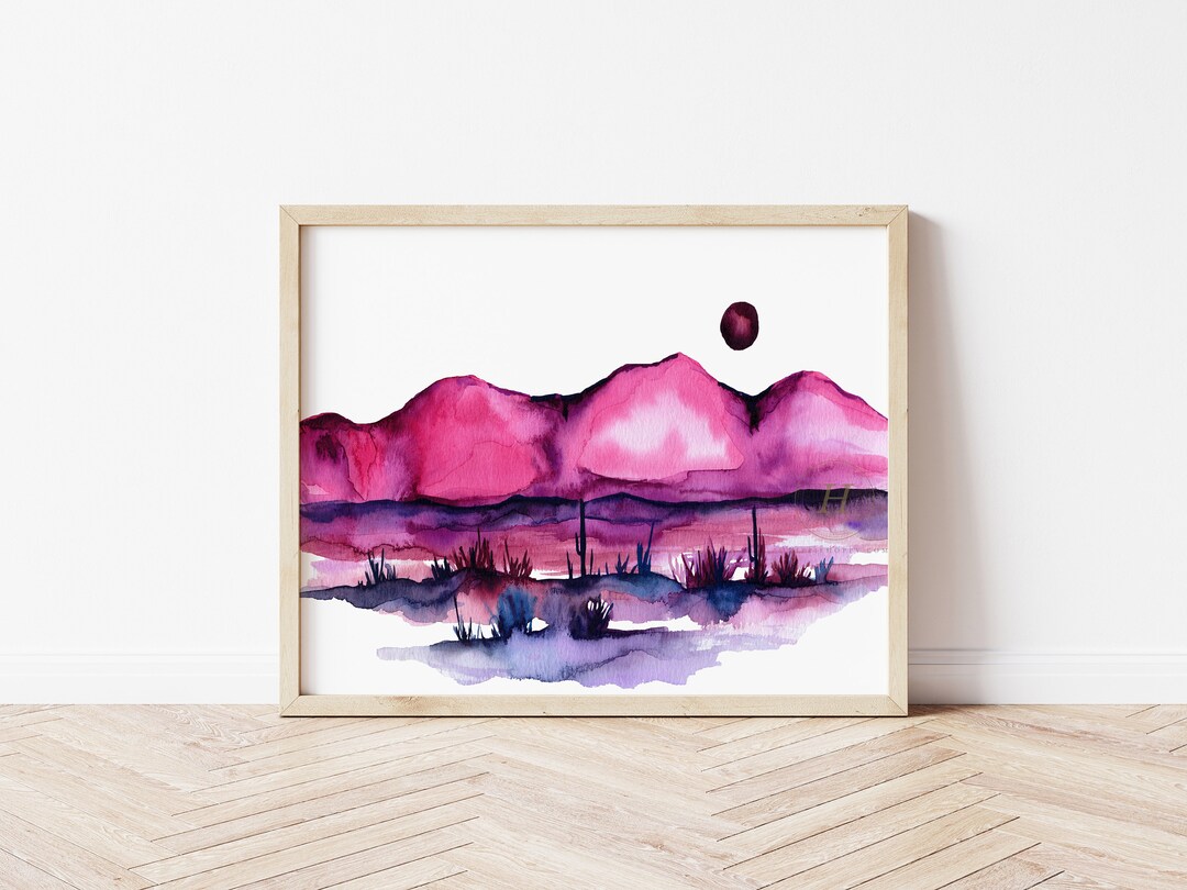 Desert Wall Art Watercolor Print - Etsy