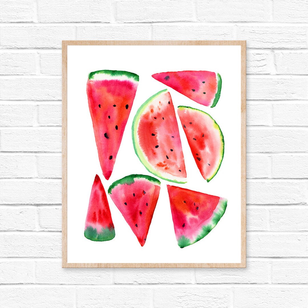 Watermelon Watercolor Print - Etsy