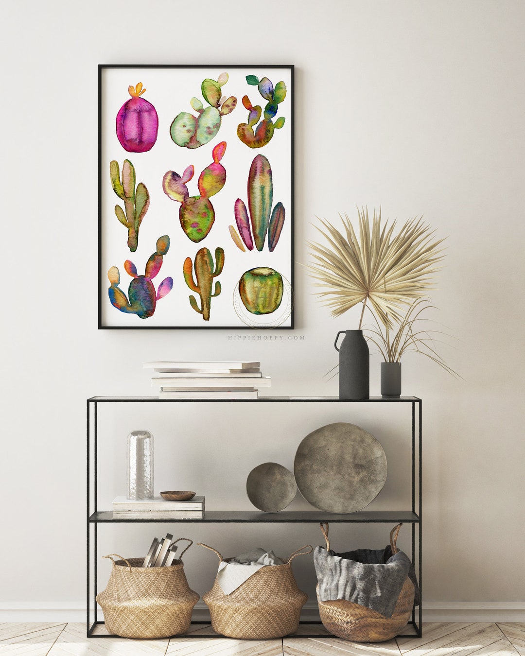 Cactus Watercolor Print Cacti Decor - Etsy