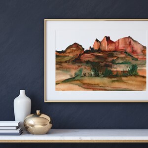 Desert Wall Art Landscape Painting Modern Arizona Decor Southwestern ...
