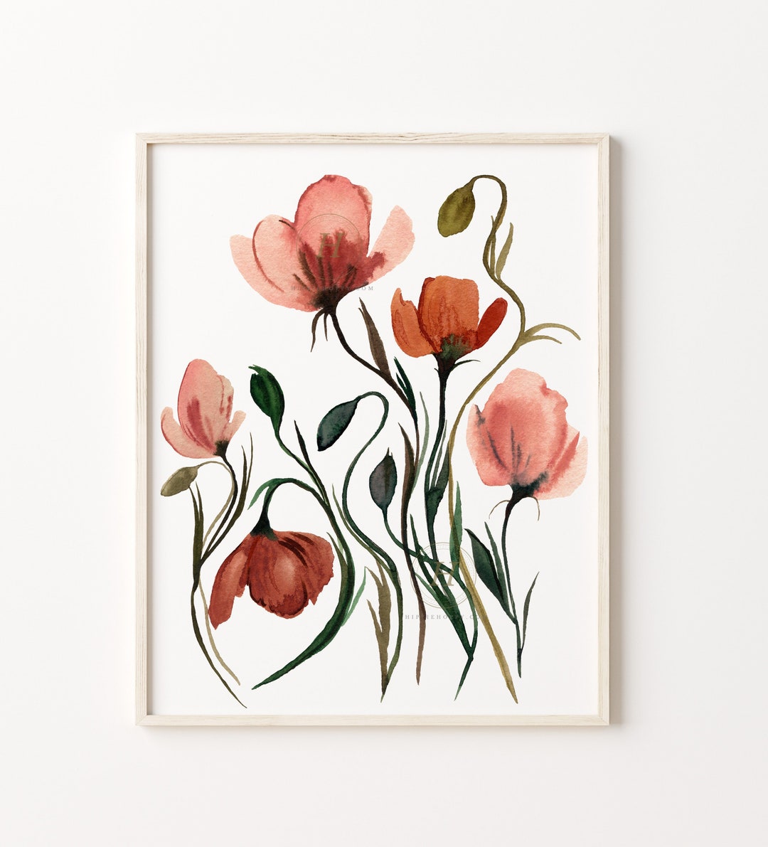 Floral Watercolor Painting Print: Botanical Wall Art - Etsy