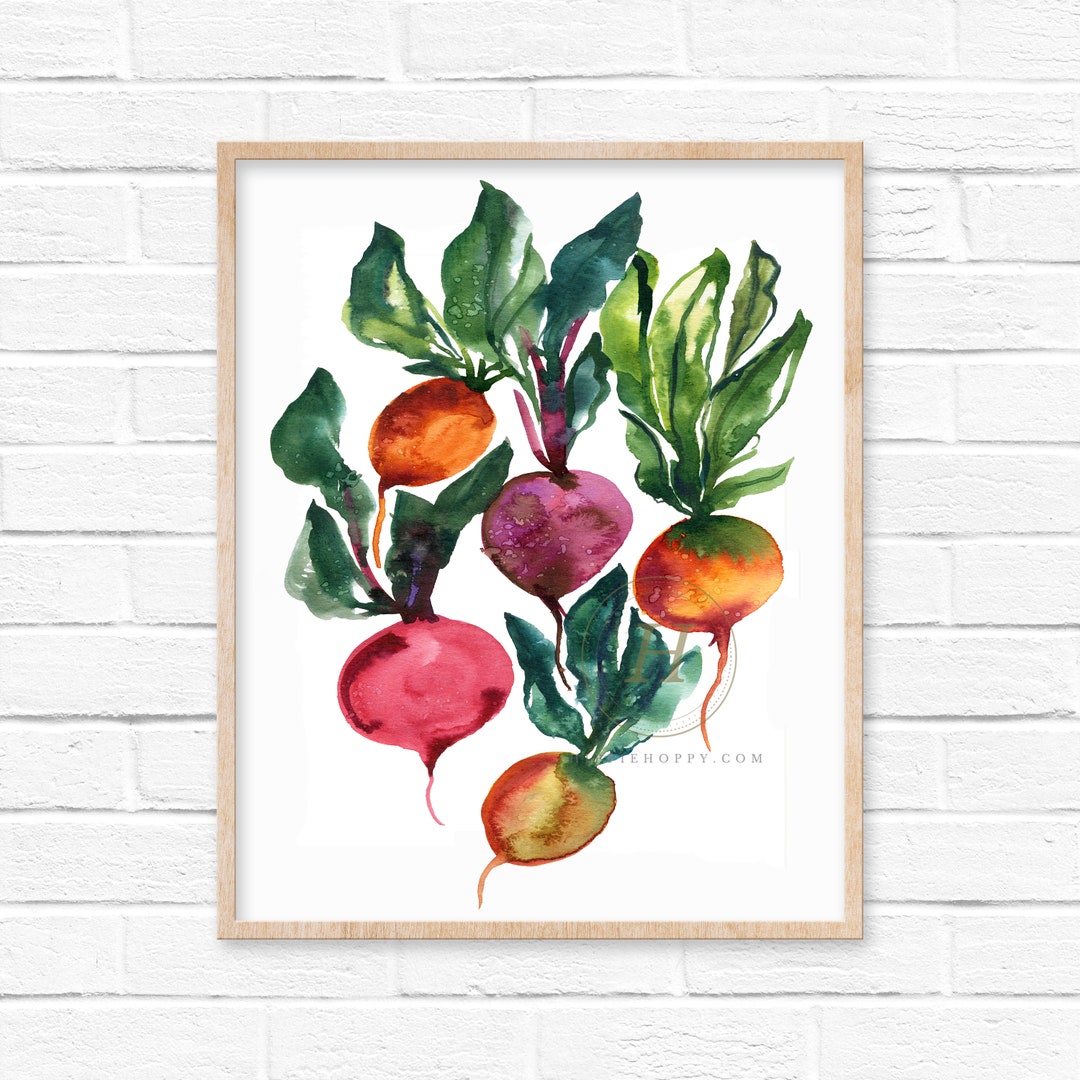 Radish Watercolor Print - Etsy