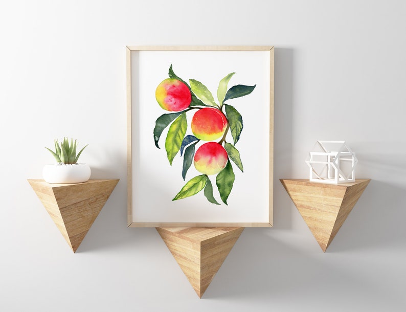 Peach Watercolor Print | Etsy