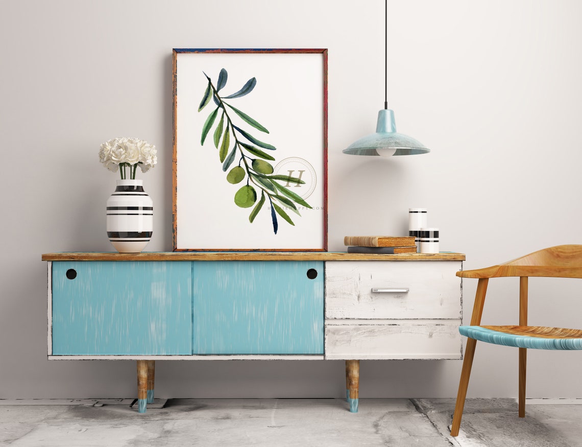 Olive Watercolor Print Kitchen Wall Art - Etsy