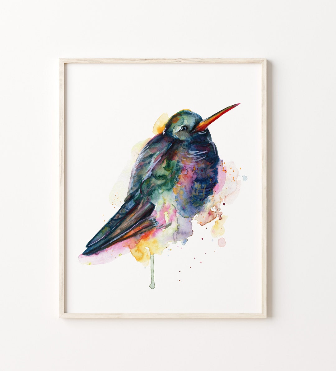 Hummingbird Watercolor Print - Etsy