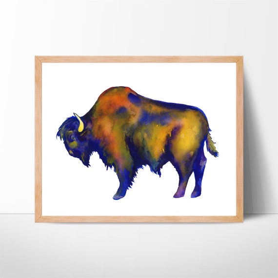 Buffalo Watercolor Print | Etsy