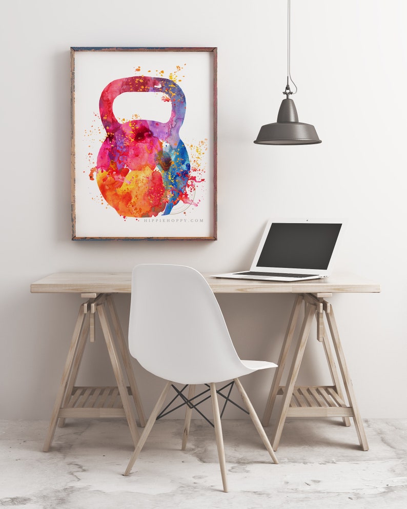 Fitness Kettlebell Painting - Etsy