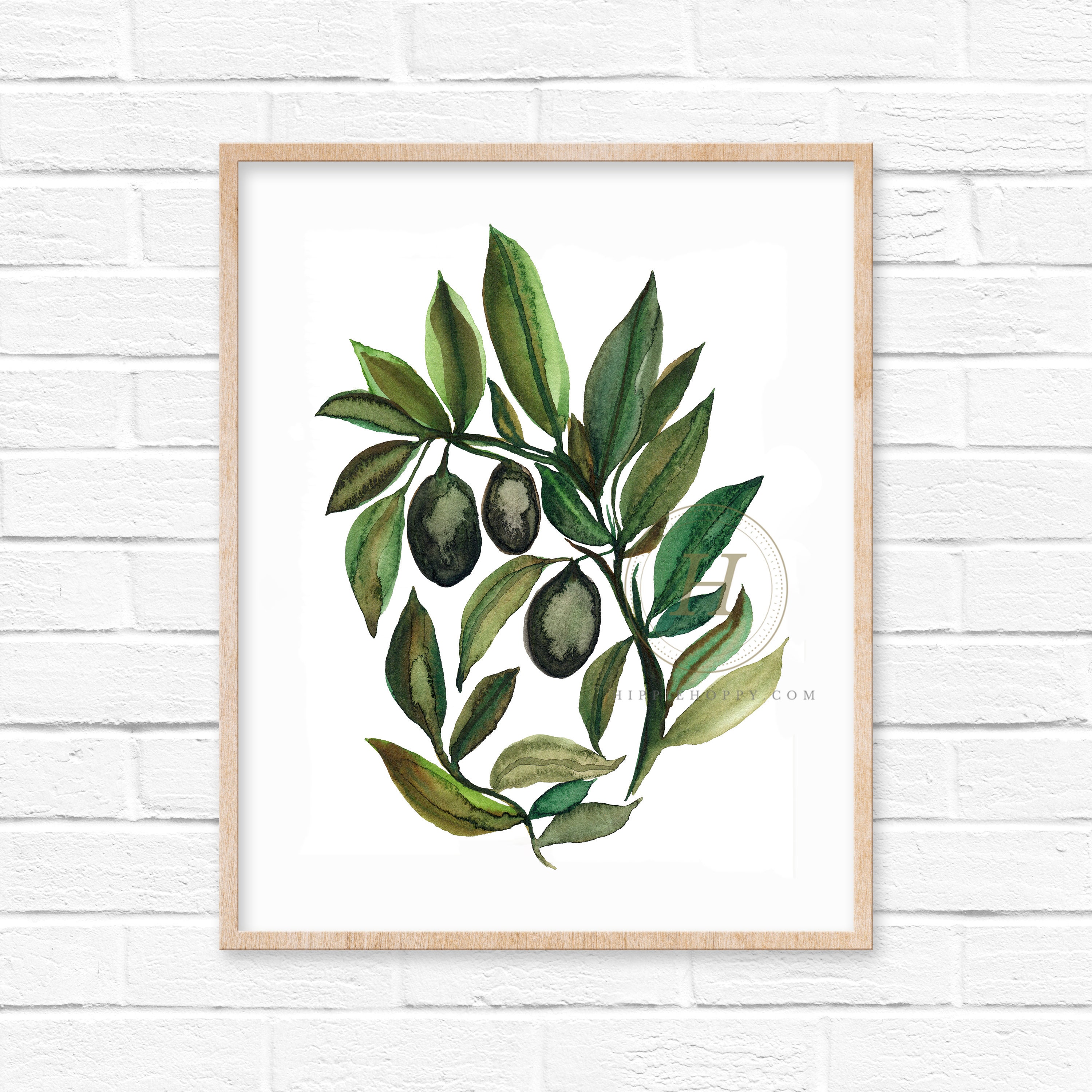 Olive Branch Watercolor Art Print | Etsy
