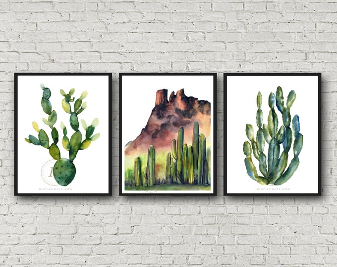 Cactus Painting Desert Painting Mountain Oil Painting Arizona Desert ...