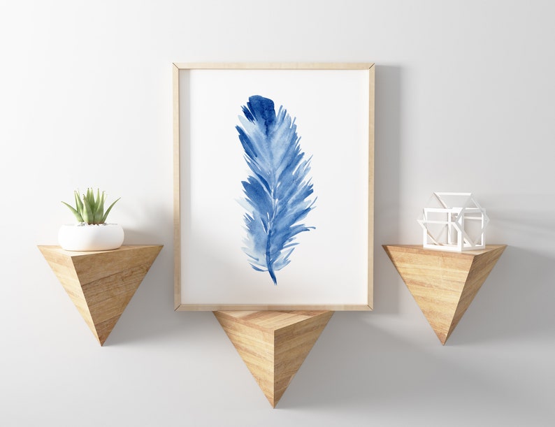 Watercolor Feather Print - Etsy