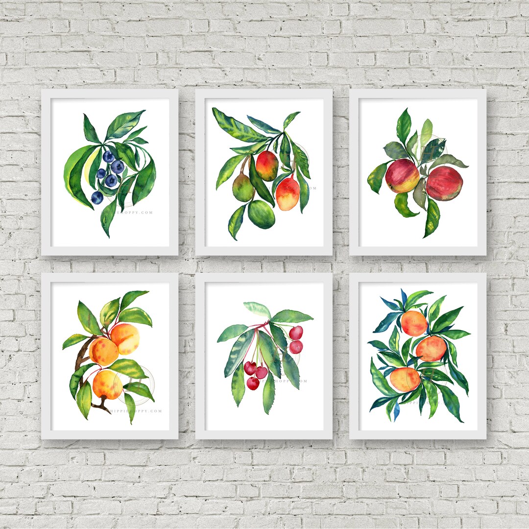 Fruit Watercolor Set of 6 - Etsy