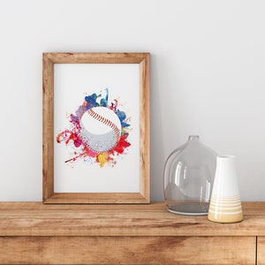 Baseball Art Print - Abstract Watercolor Painting - Wall Decor - Etsy