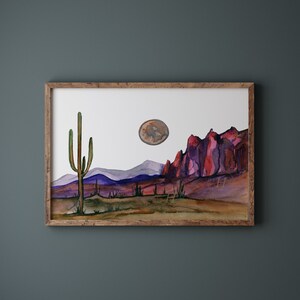 Desert Moon Painting - Etsy