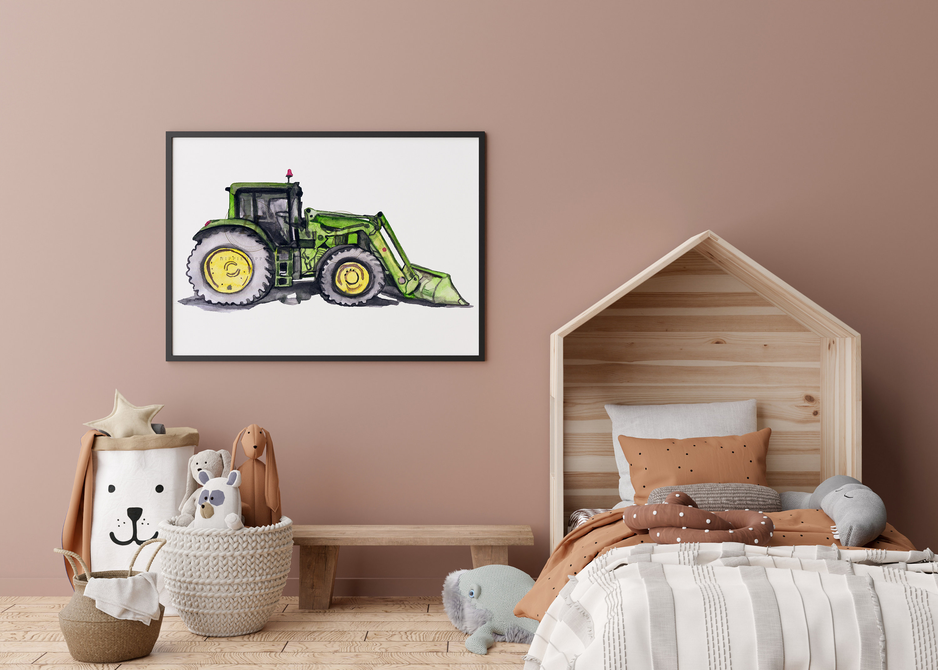 Green Tractor Art