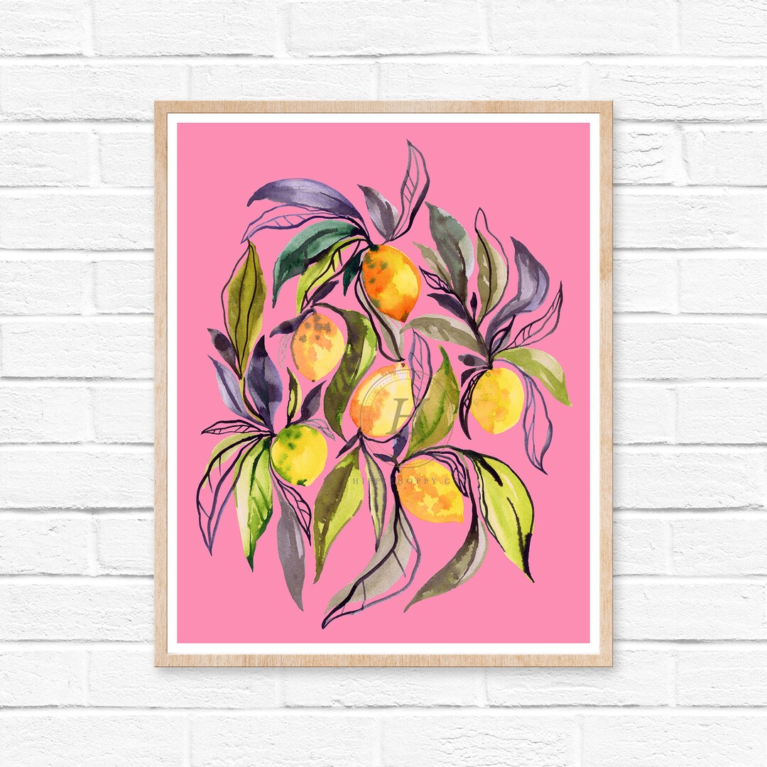Watercolor Lemons Print - Etsy