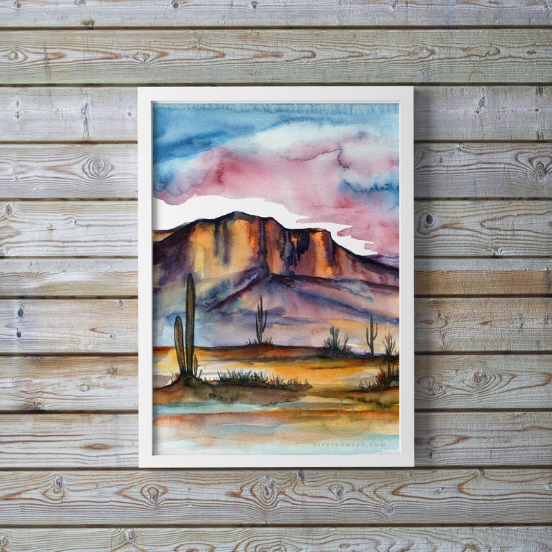 Arizona Desert Watercolor Print - Etsy