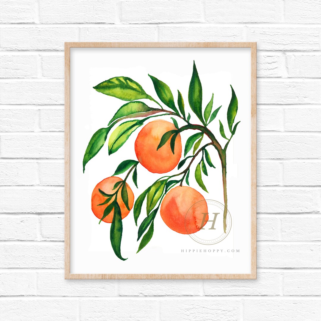 Orange Tree Watercolor Print - Etsy