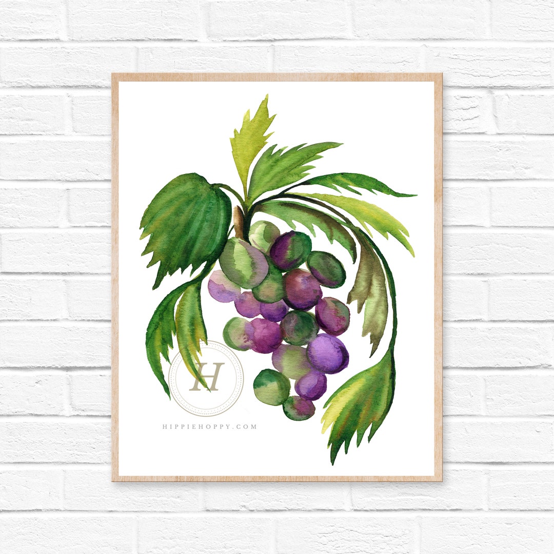 Grape Watercolor Print - Etsy