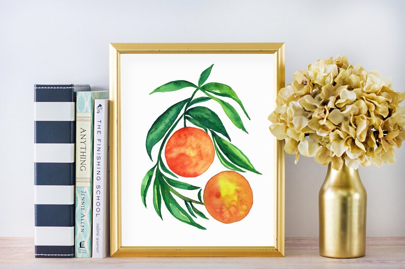Orange Watercolor Print | Etsy