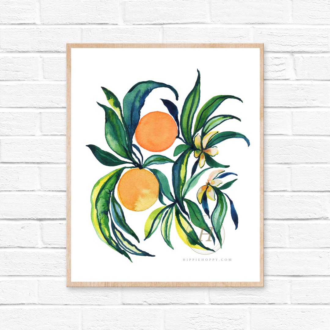 Orange Watercolor Print - Etsy