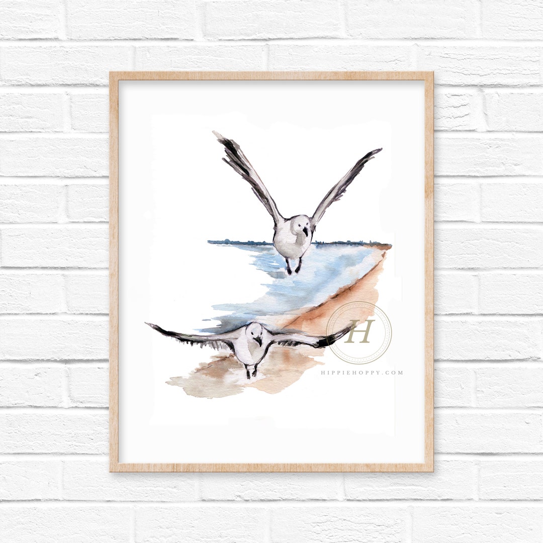 Watercolor Seagull Print - Etsy