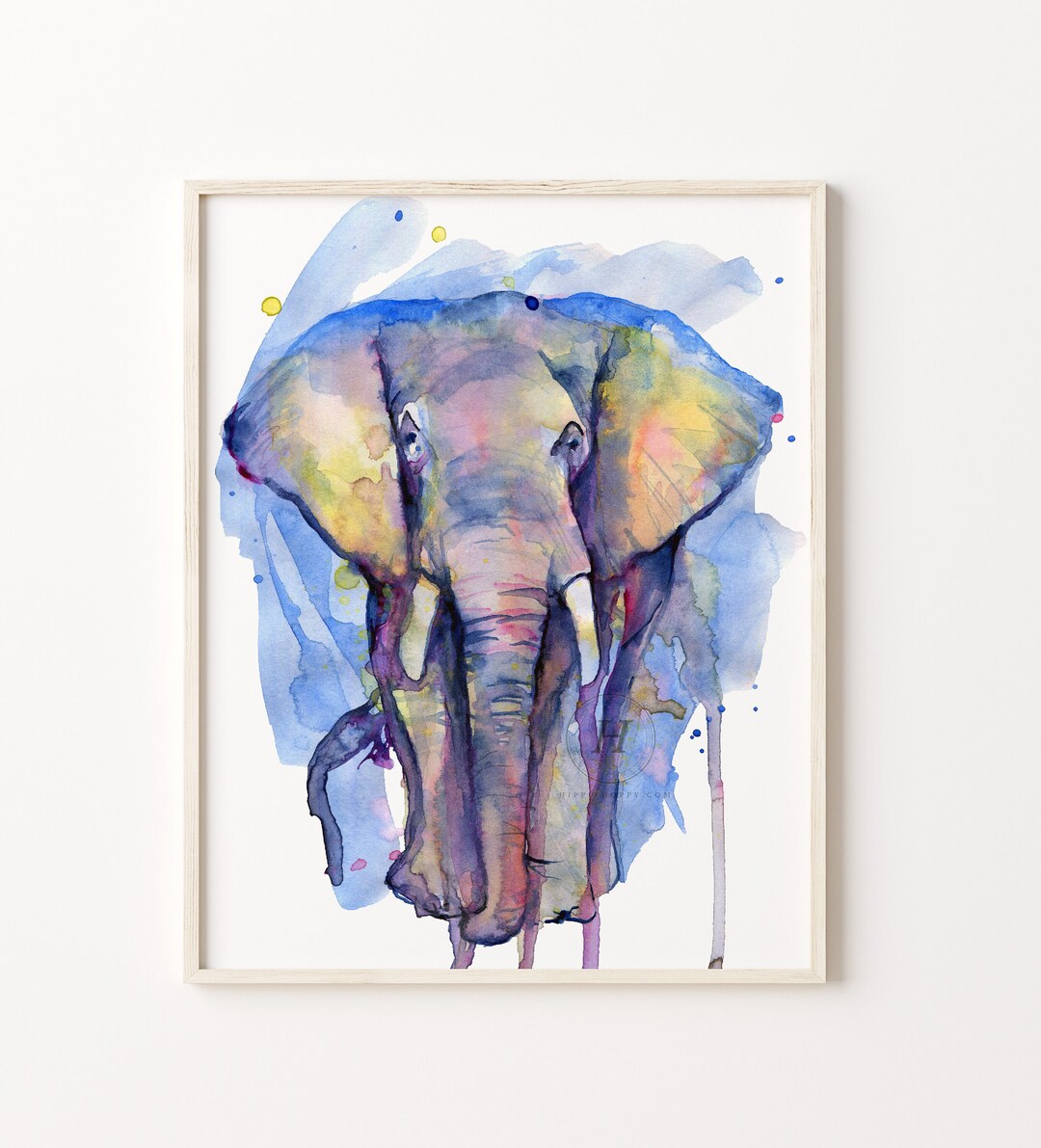 ELEPHANT Watercolor Animal Print by Crystal Cortez - Etsy