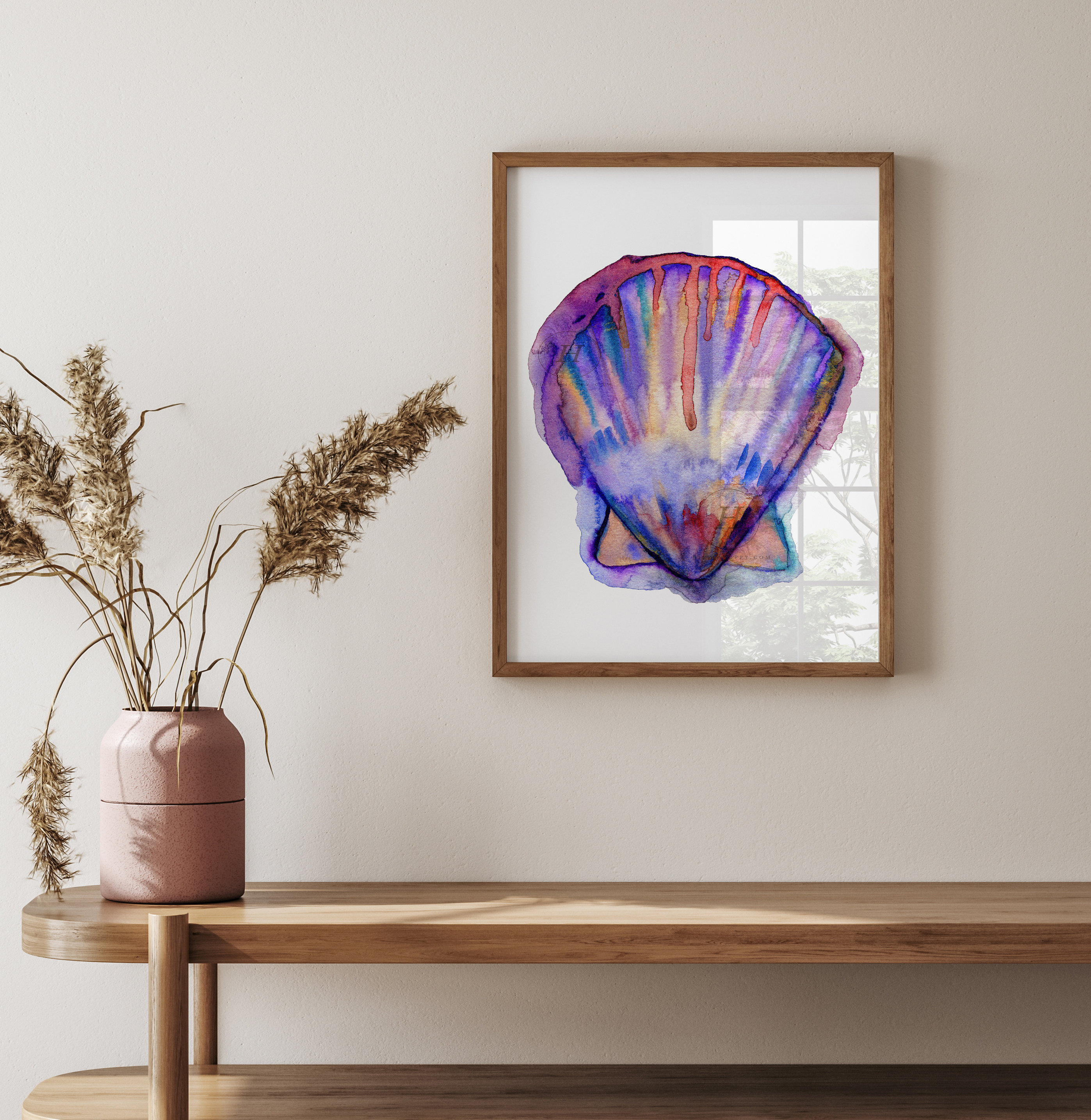 Watercolor Sea Shell Art Print: Coastal Gallery Wall Decor - Etsy