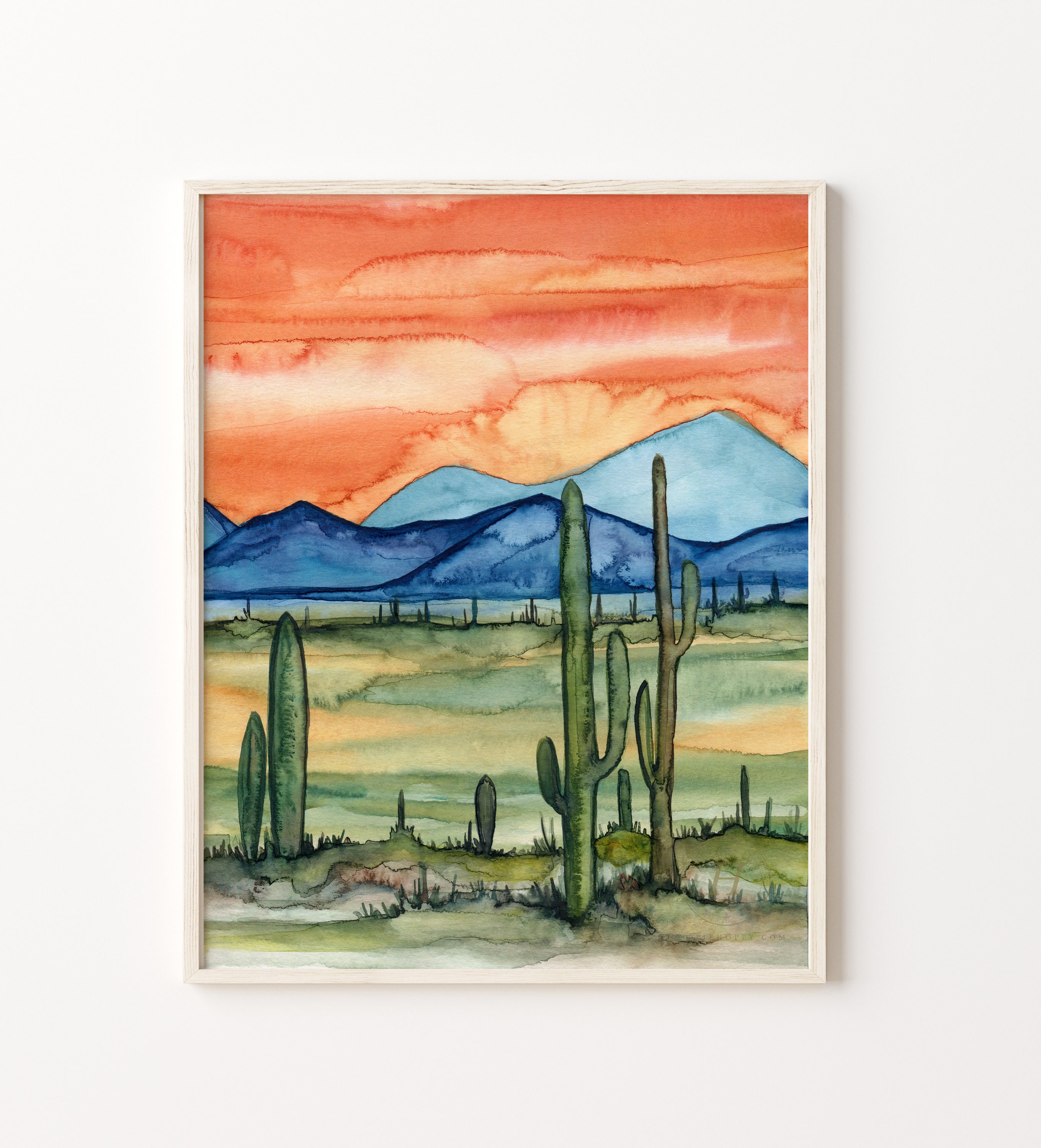 Arizona Desert Watercolor Print | Etsy