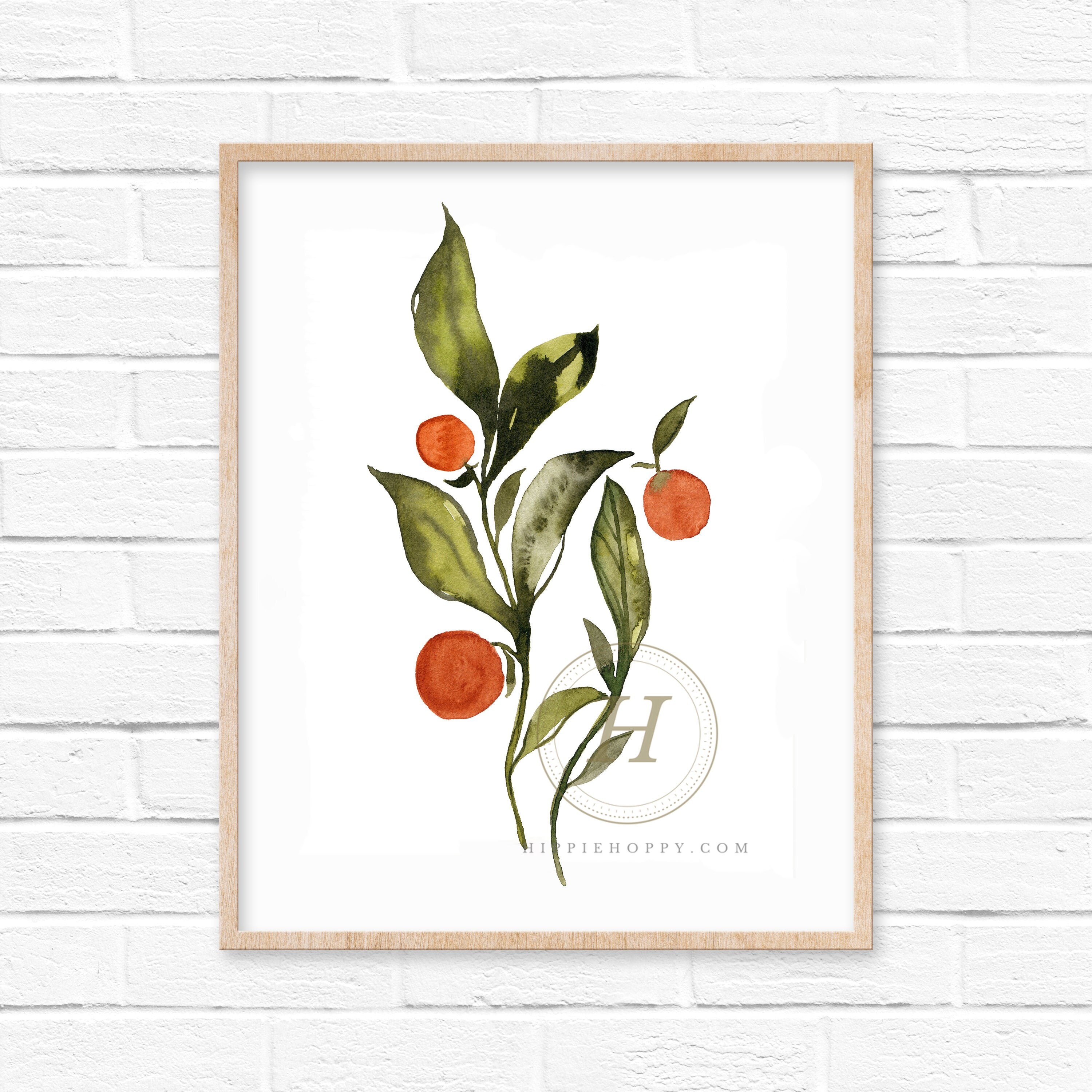 Orange Watercolor Print - Etsy