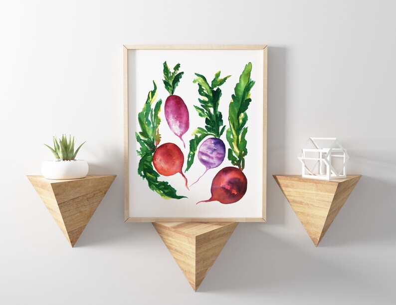 Radish Vegetable Art Watercolor Print - Etsy