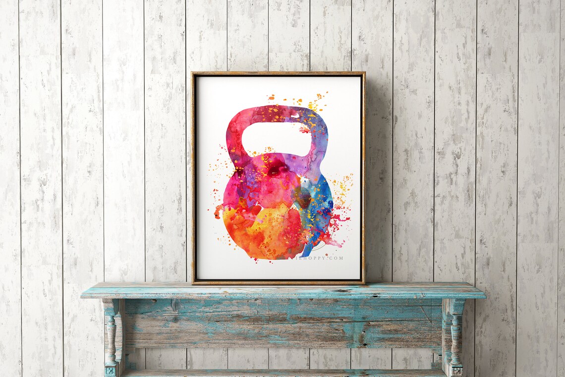 Fitness Kettlebell Painting - Etsy