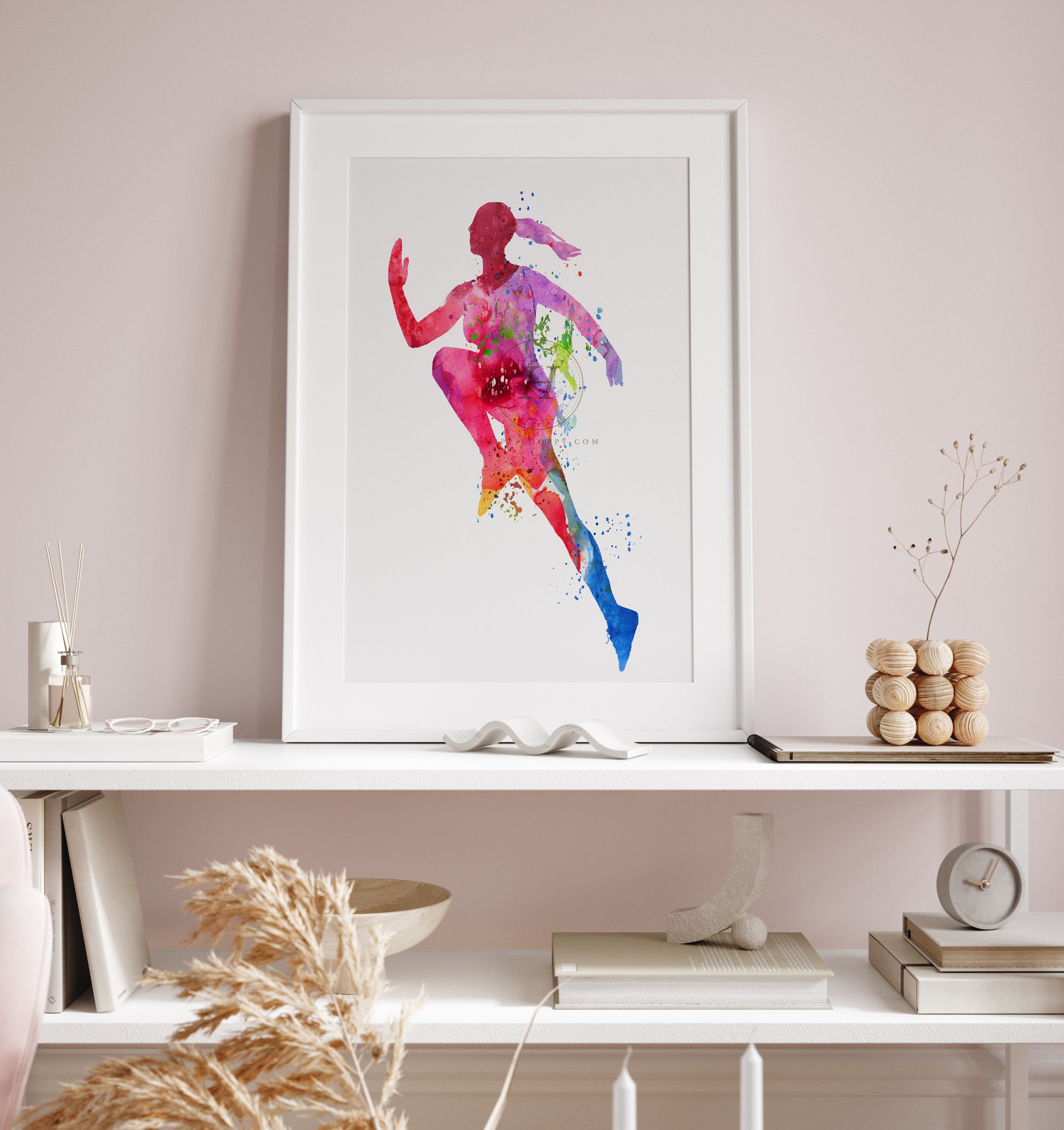 HIGH KNEES Watercolor Print, Runner Wall Art Print - Etsy
