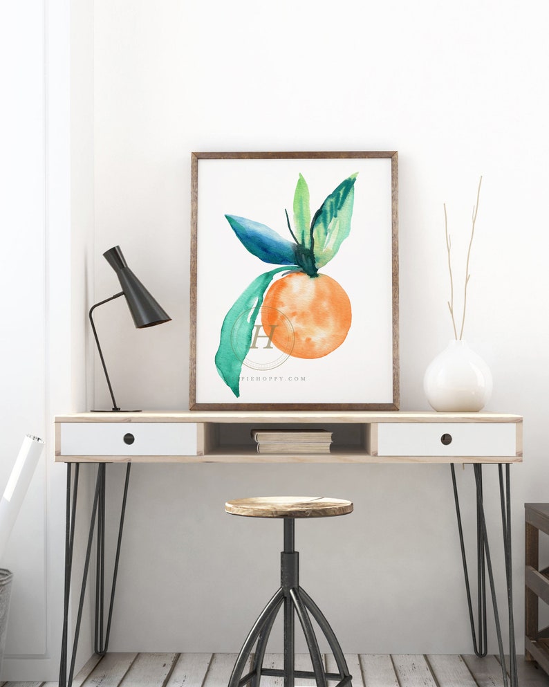 Orange Watercolor Print - Etsy