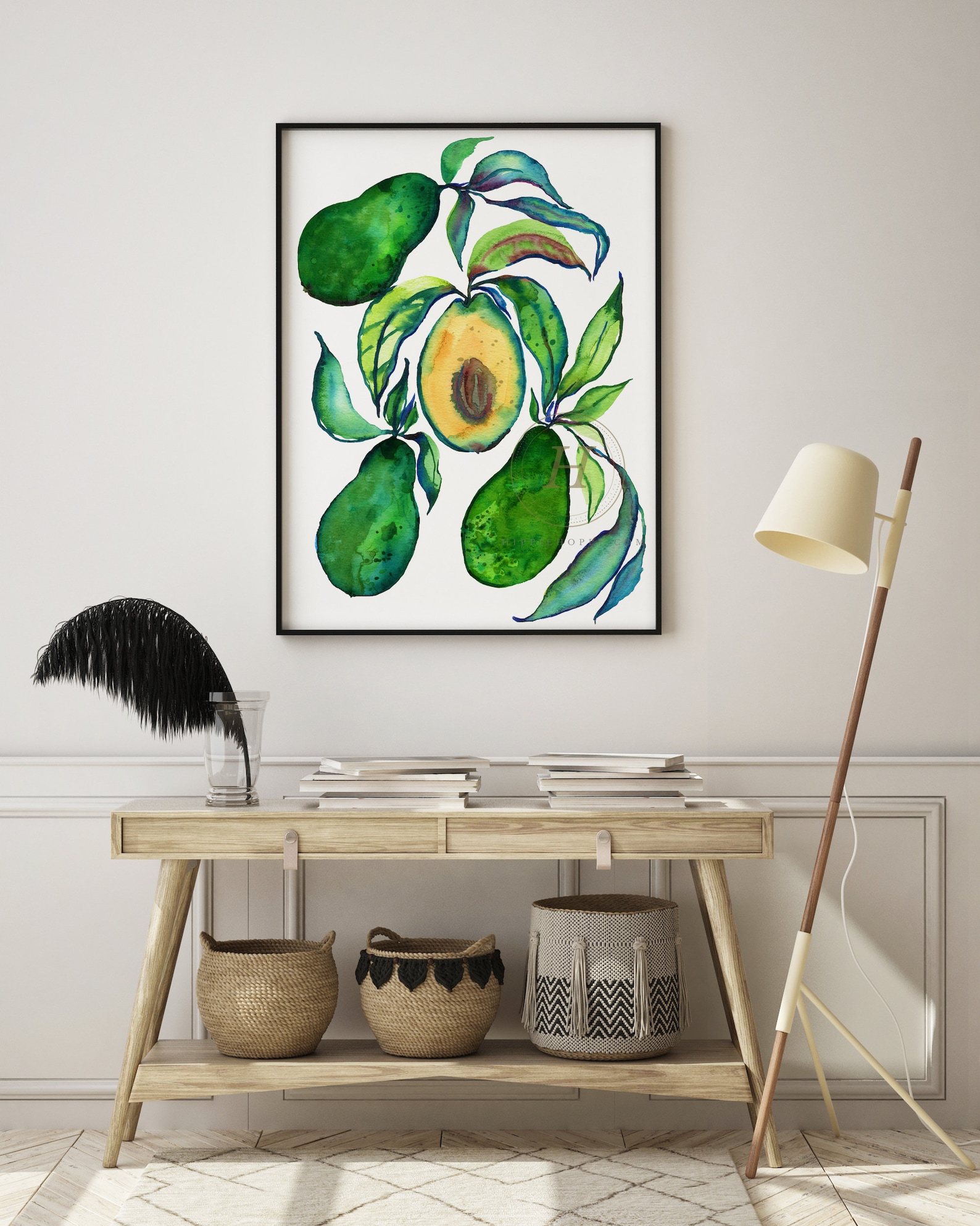 Avocado Art Print Kitchen Decor by Hippiehoppy | Etsy