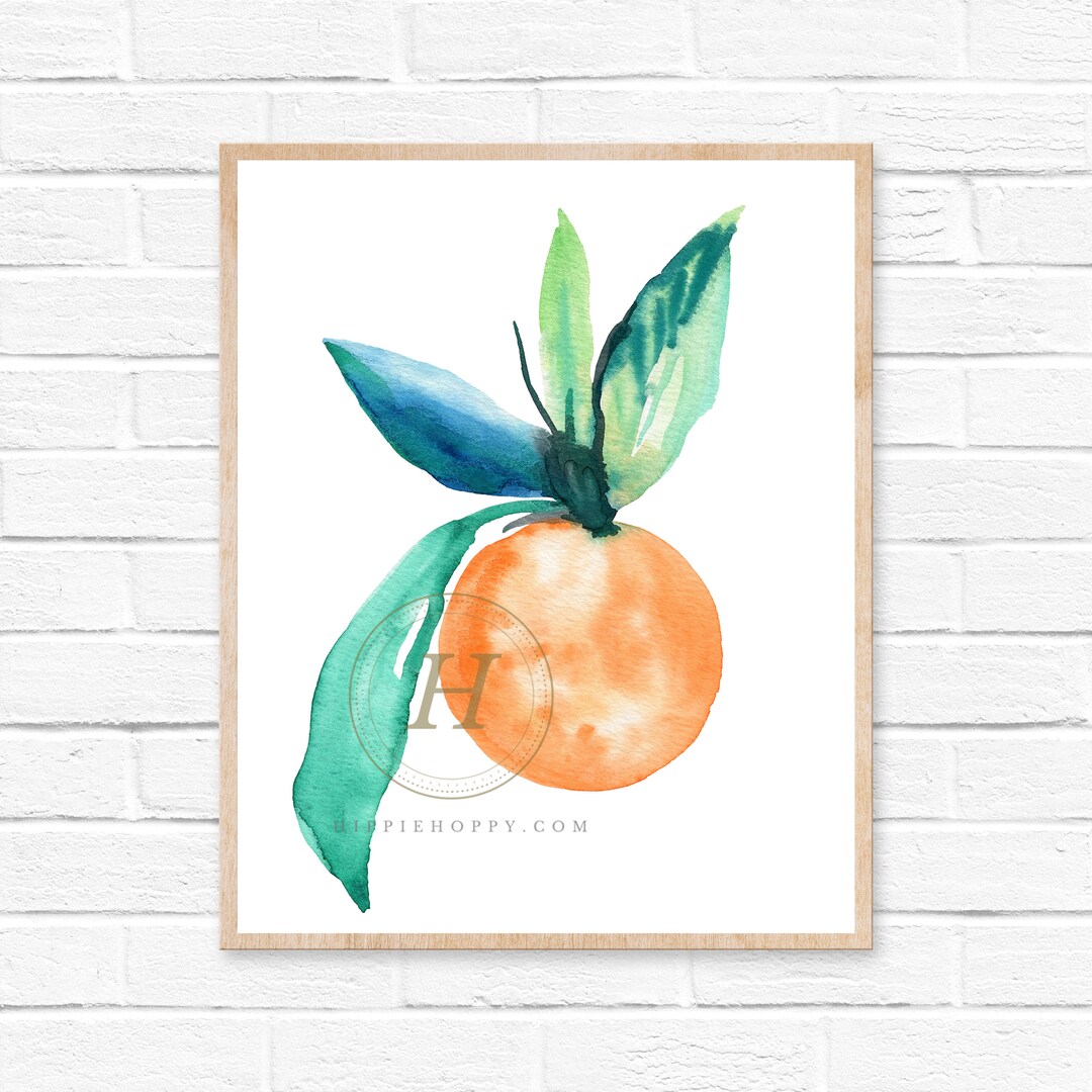 Orange Watercolor Print - Etsy