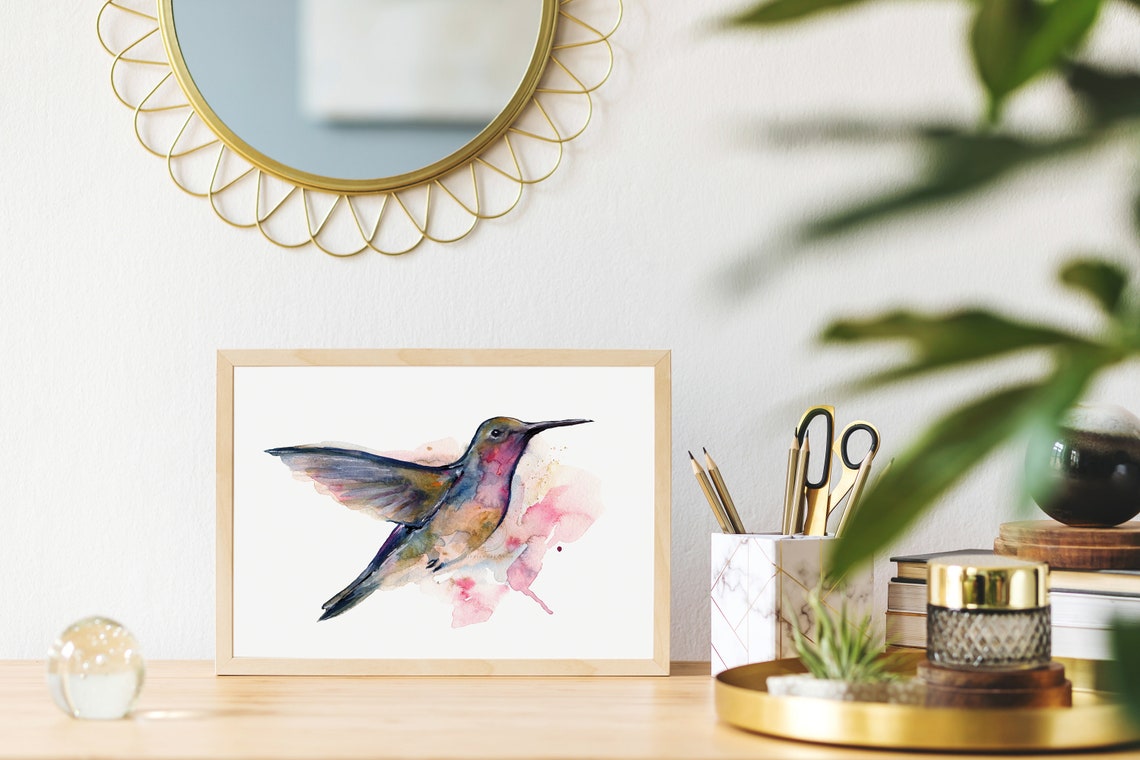 Hummingbird Watercolor Print - Etsy