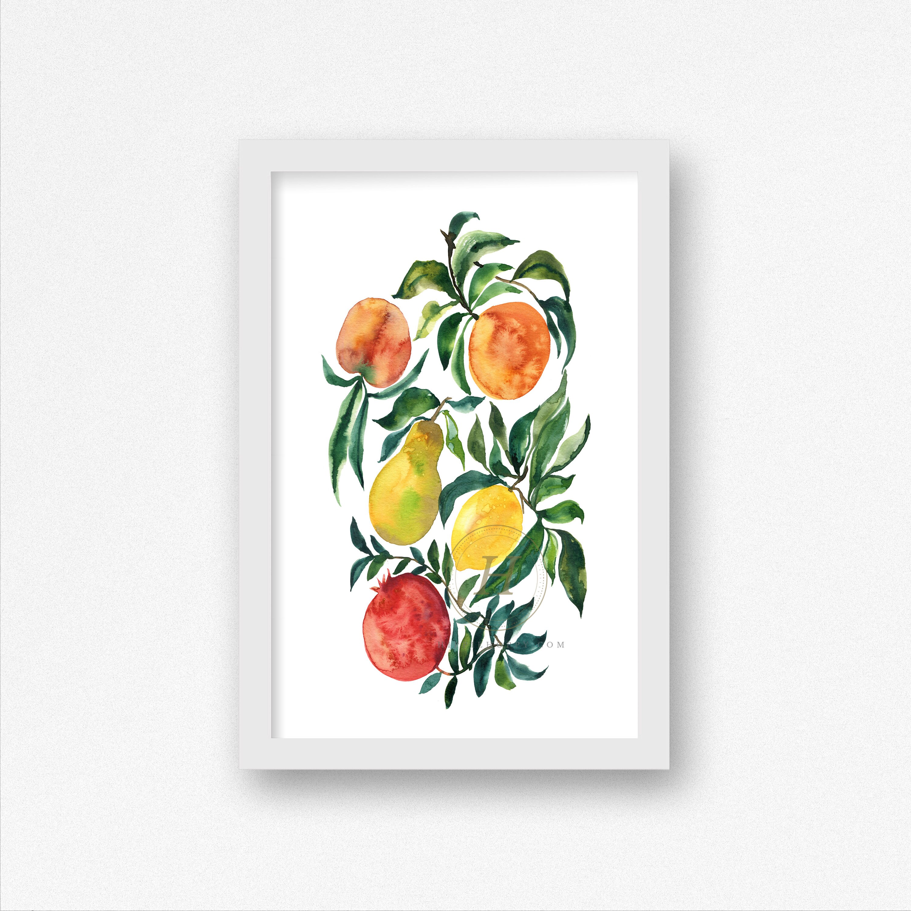 Fruits Watercolor Print 11x17 Print | Etsy