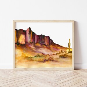 Desert Wall Art Landscape Painting Modern Arizona Decor Southwestern ...