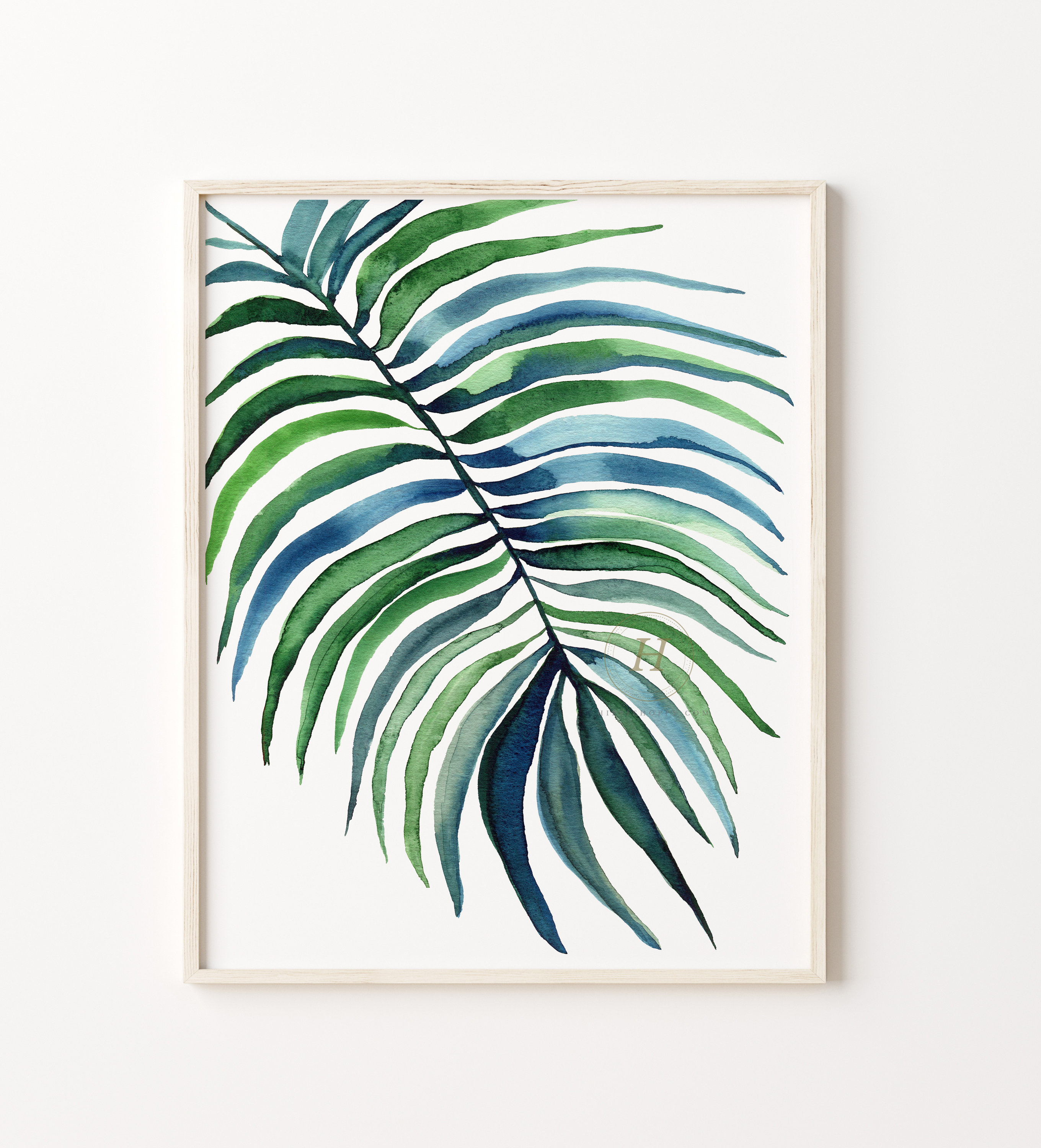 Palm Leaf Watercolor Print Wall Art - Etsy