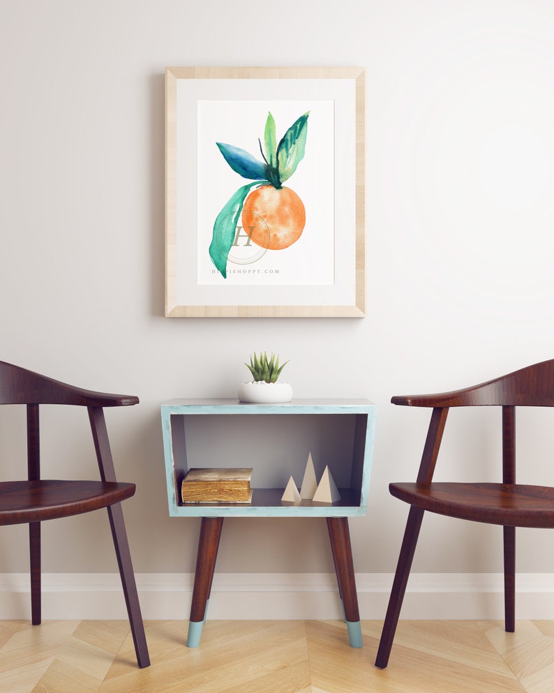 Orange Watercolor Print | Etsy