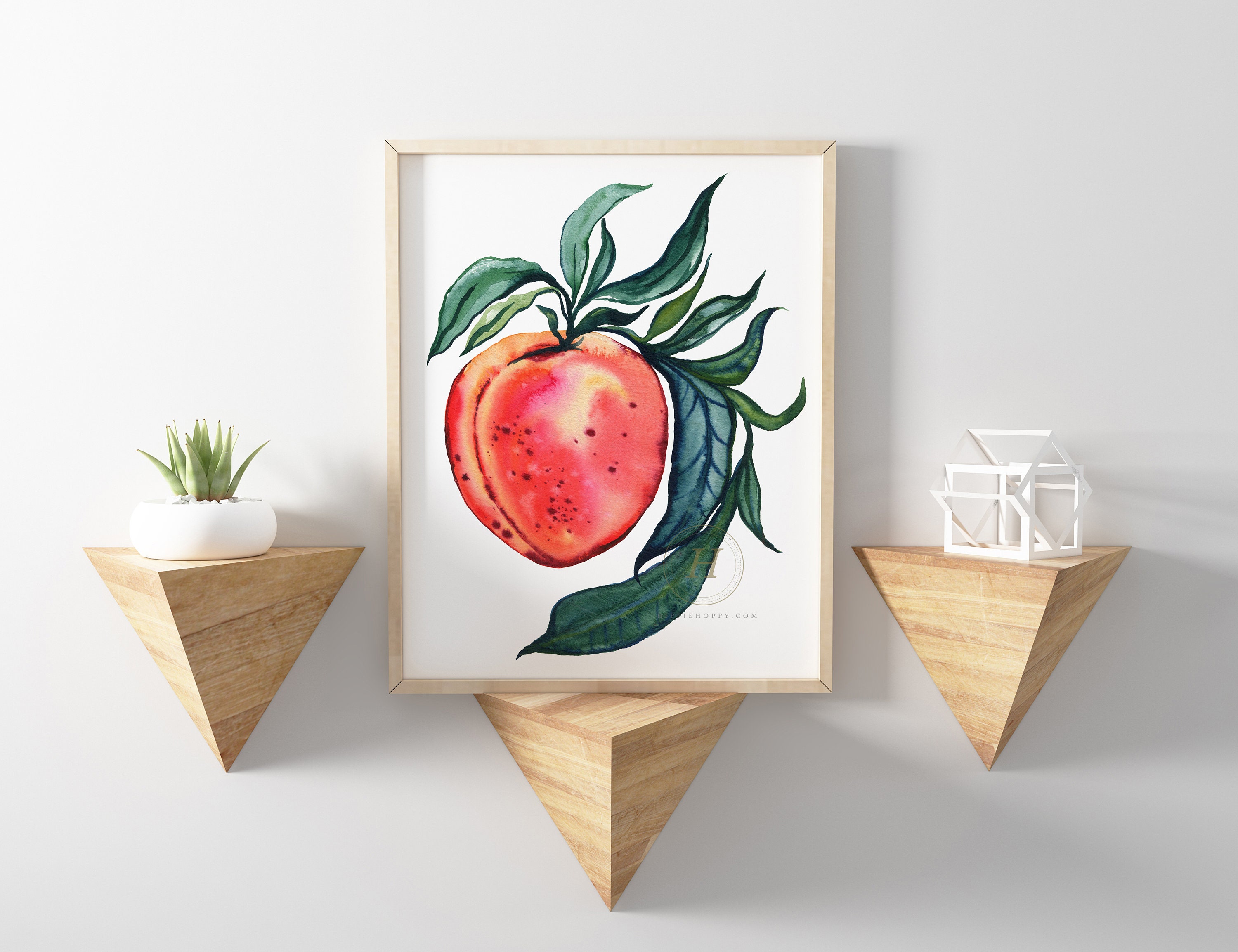 Peaches Watercolor Art Print - Etsy