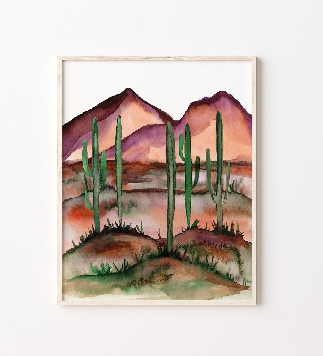 Desert Watercolor Print by Hippiehoppy - Etsy