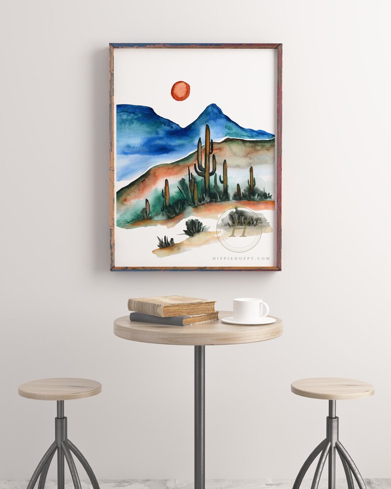 Desert Wall Art Watercolor Print - Etsy