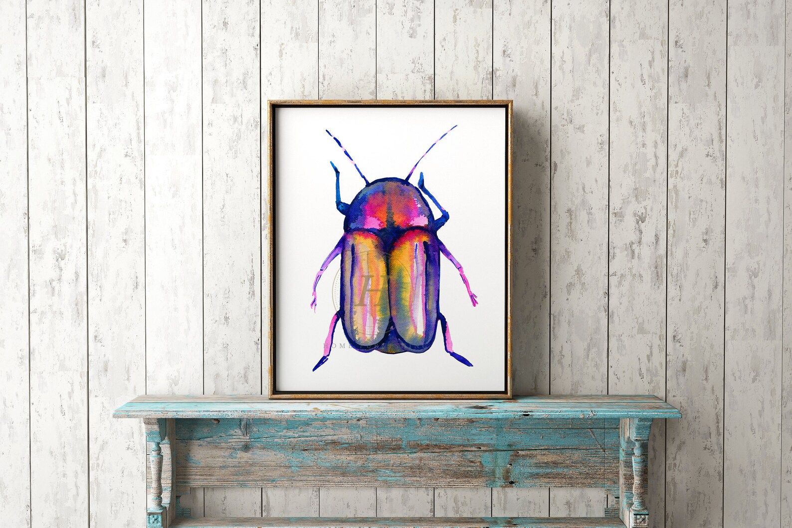 Watercolor Beetle Print - Etsy