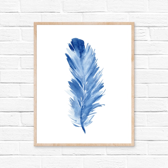 Watercolor Feather Print - Etsy