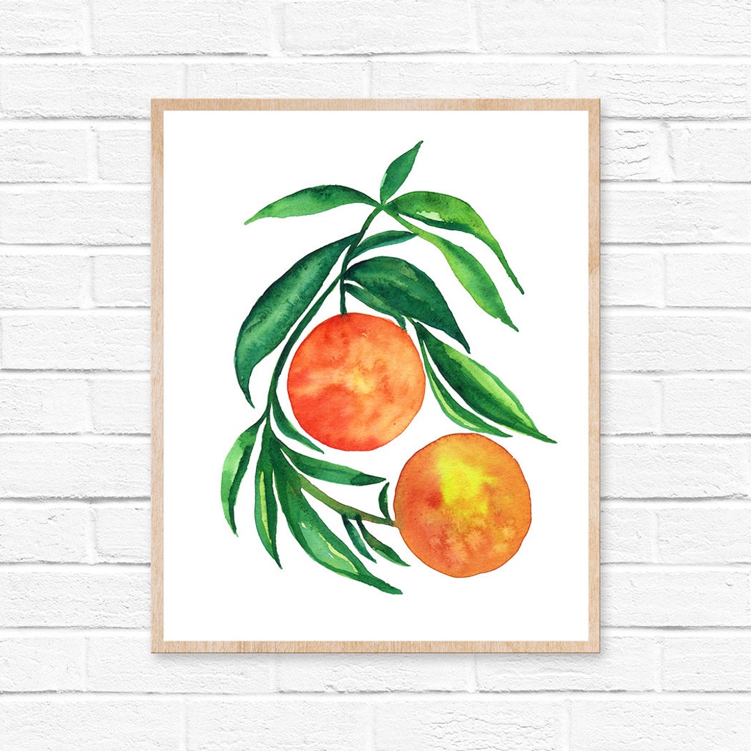 Orange Watercolor Print - Etsy