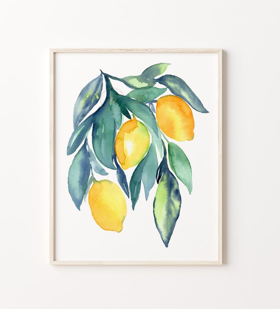 Lemon Watercolor Print | Etsy
